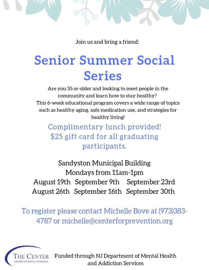 Sandyston WISE flyer – The Center for Prevention & Counseling